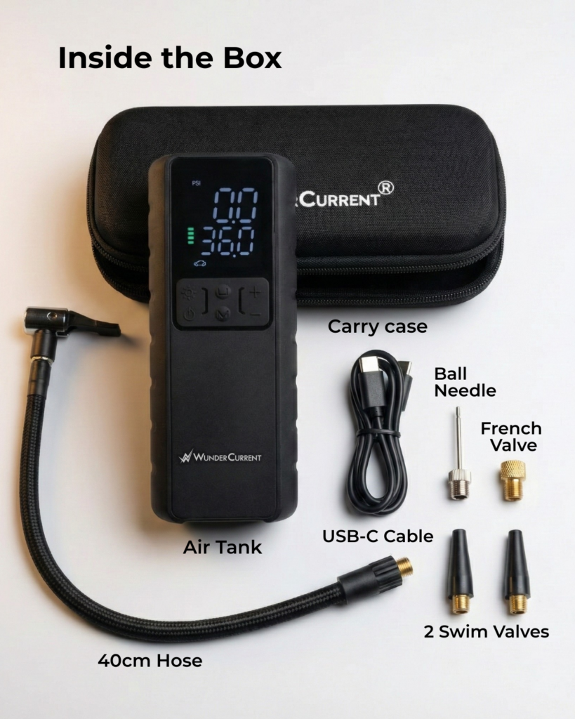 Wundercurrent Air Tank Tyre Inflator & Power Bank - WunderCurrent